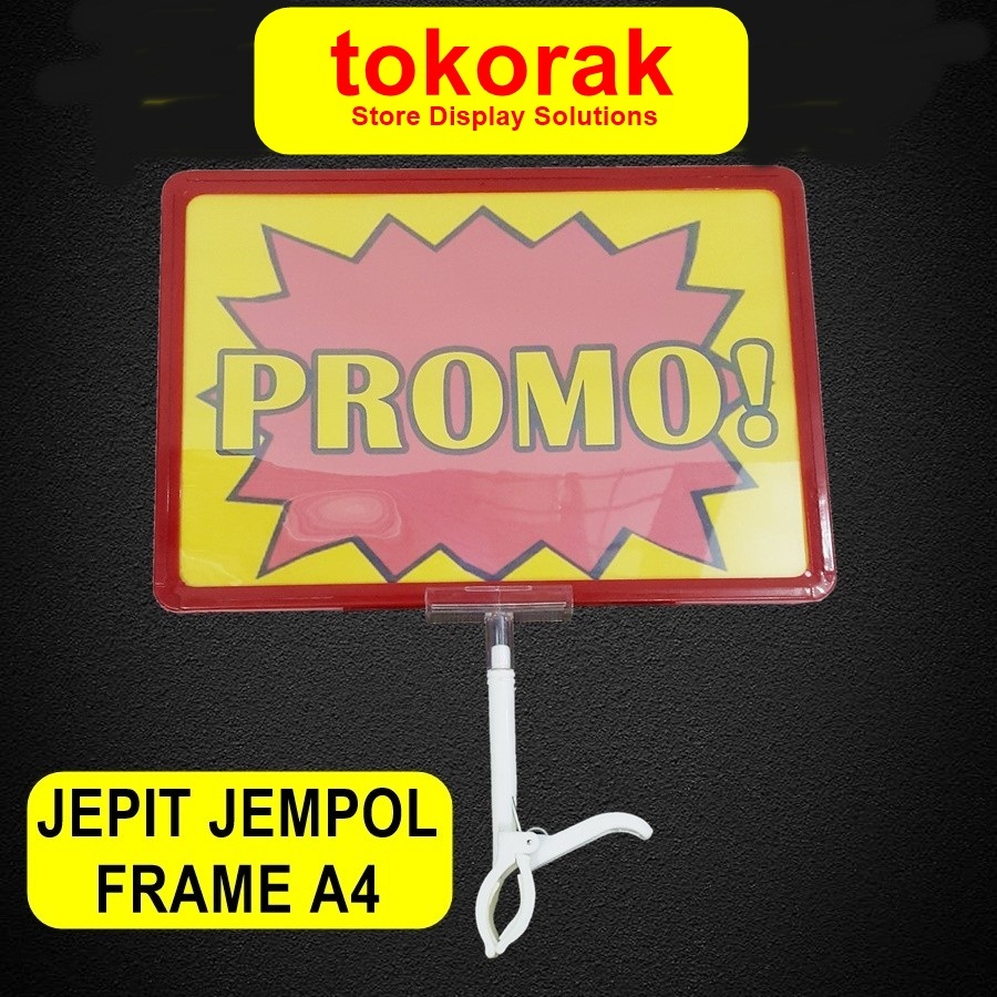 Jual JEPIT JEMPOL FRAME A4 POSTER DISPLAY PROMOSI STAND LABEL HARGA POP ...