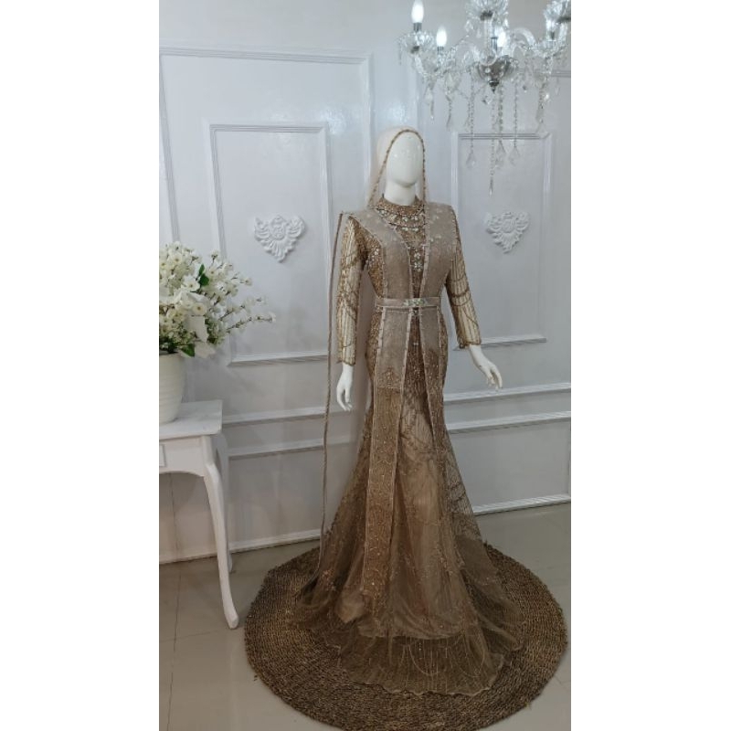 Jual GAUN PENGANTIN MILO/GAUN PENGANTIN PUTIH | Shopee Indonesia