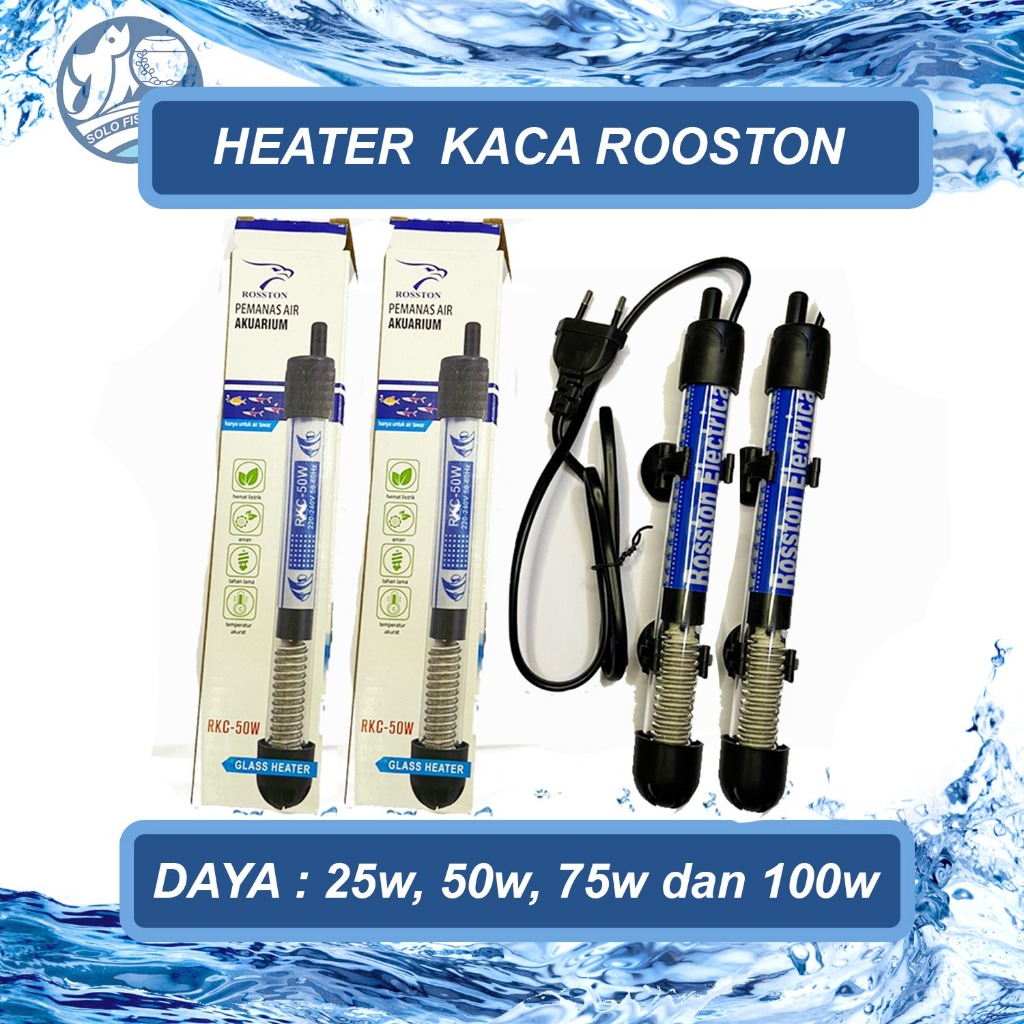 Jual Alat Pemanas Aquarium ikan hias Heater Rosston RSK Heater Kaca ...