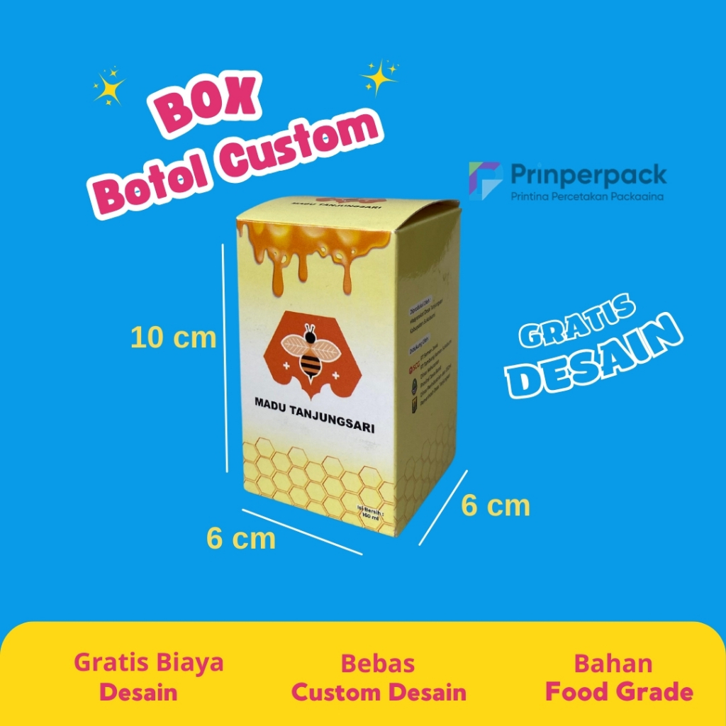 Jual cetak kemasan botol madu / kemasan cetak botol parfume / dus ...
