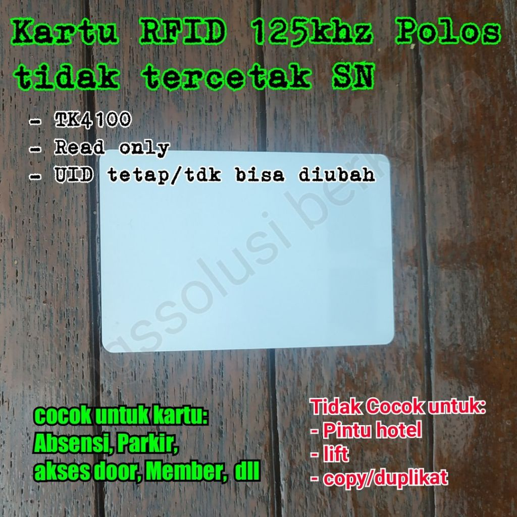 Jual MGSSB - Kartu RFID 125 Khz Tipis polos / RFID CARD 125Khz Proximity cocok untuk absensi ...