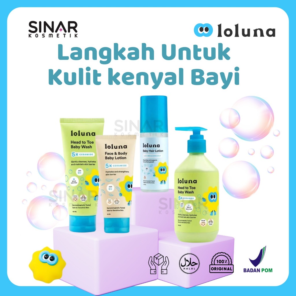 Jual Loluna Head to Toe Baby Wash 300ml / 100ml - Cerapair Baby Rash Cream 30ml - Face & Body ...