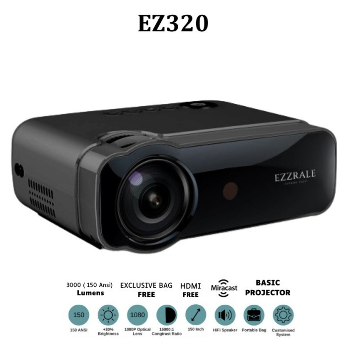 Jual Ezzrale EZ320 Mini Led Projector Proyektor 150 ANSI Single LCD ...