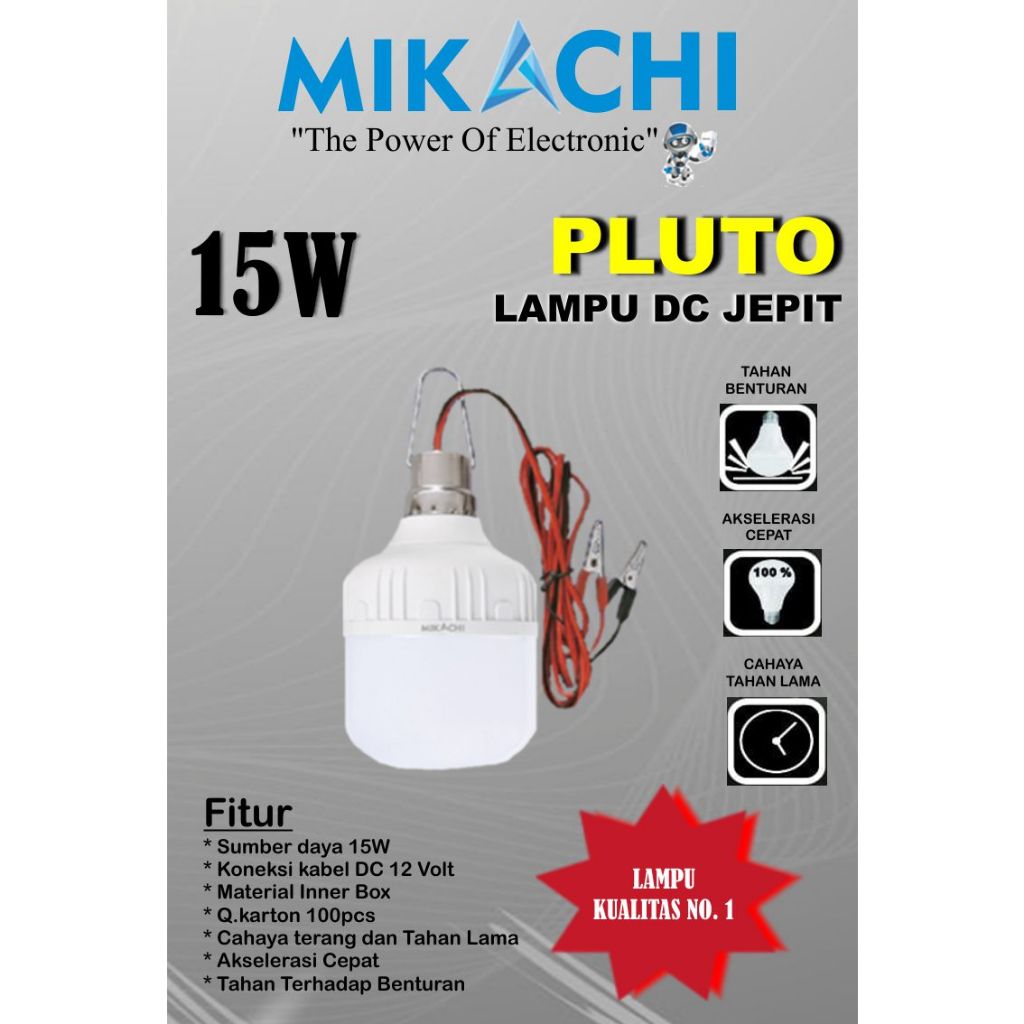 Jual LAMPU DC/LAMPU AKI MIKACHI 15WATT SERIES PLUTO | Shopee Indonesia