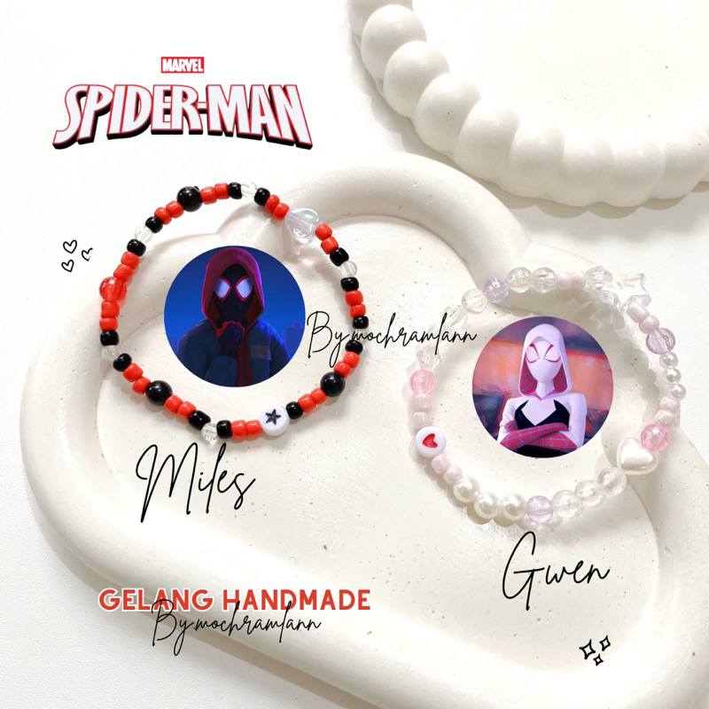 Jual Gelang Couple Spiderman Miles Morales & Gwen Stacy | Spiderman ...