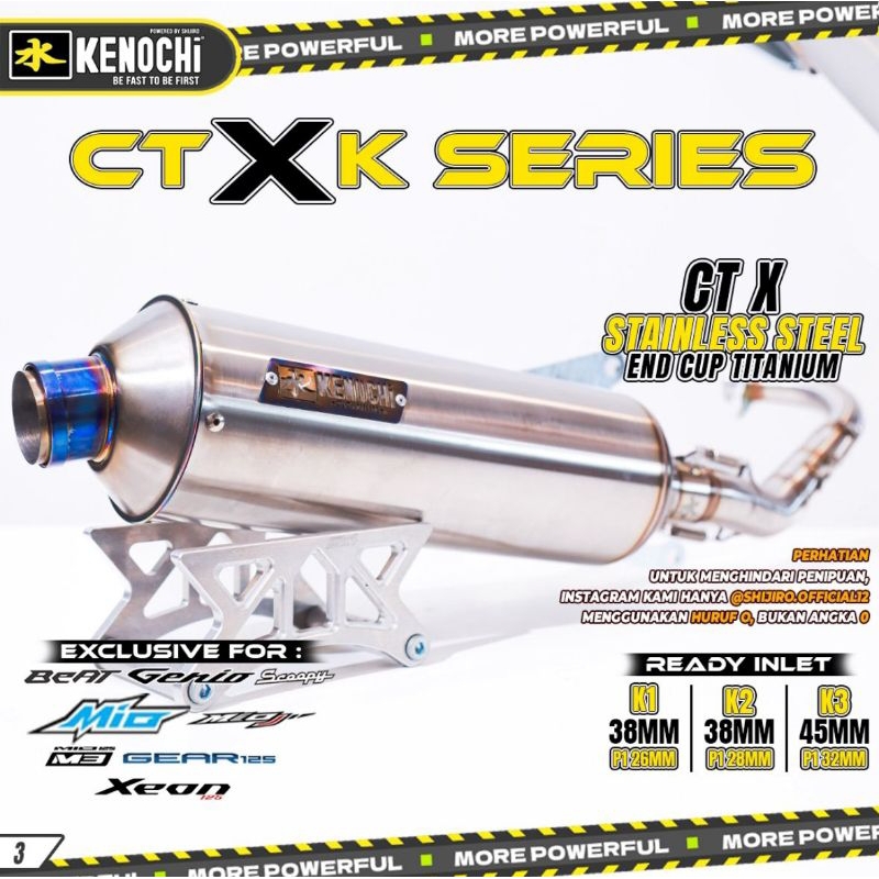 Jual Knalpot Kenochi Standar Racing Type CT X Series Mio Beat Mioj ...