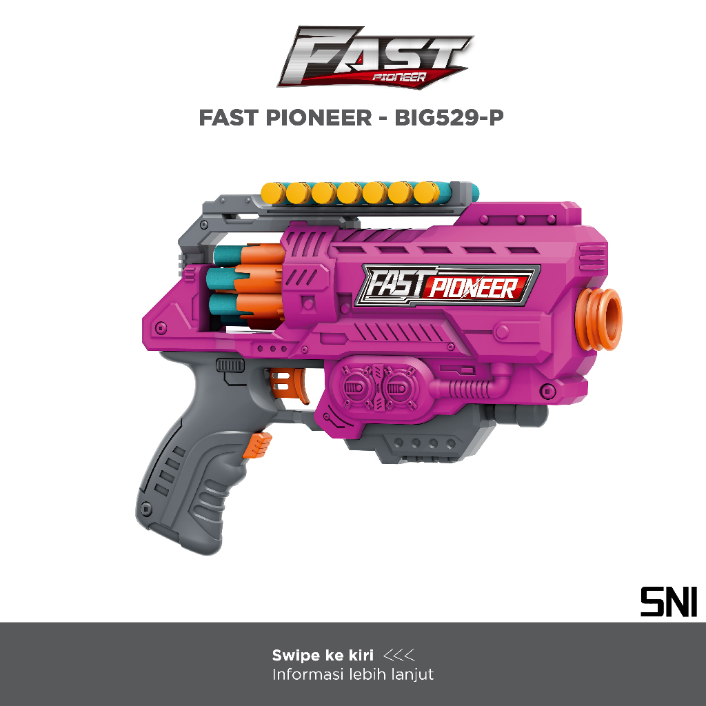 Jual Fast Pioneer Electric Soft Bullet Gun Toy Pink / Fast Elite 16 ...