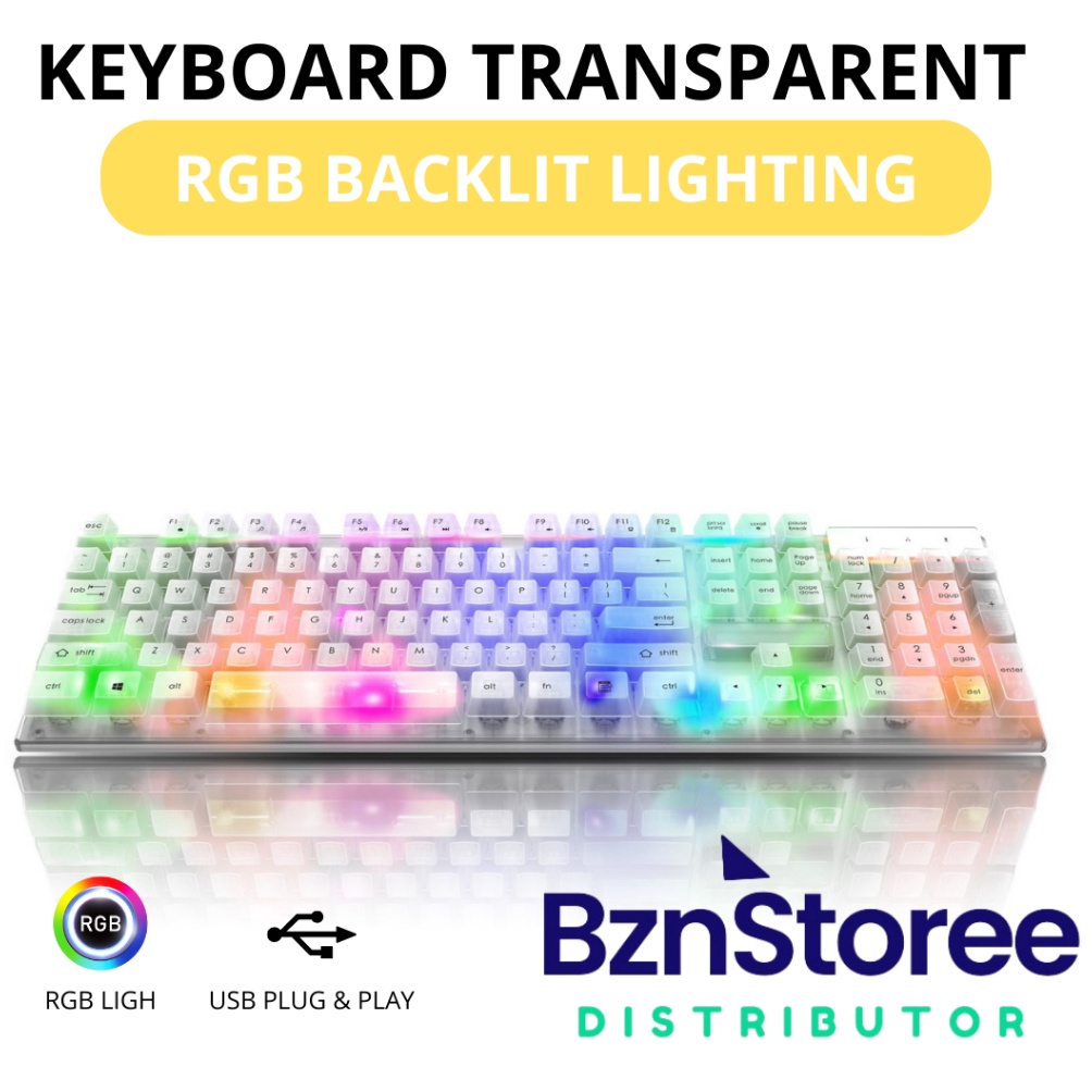 Jual ART T53L Gaming Keyboard Transparent RGB gaming wired usb kabel ...