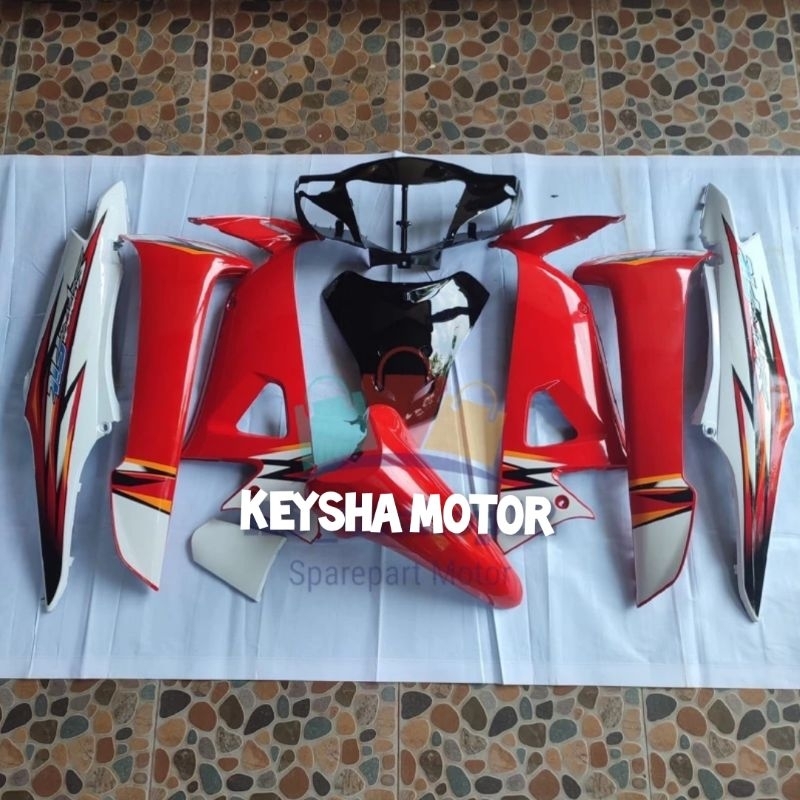 Jual COVER FULL BODY HALUS SUPRA FIT NEW 2006 2007 MERAH PUTIH | Shopee ...