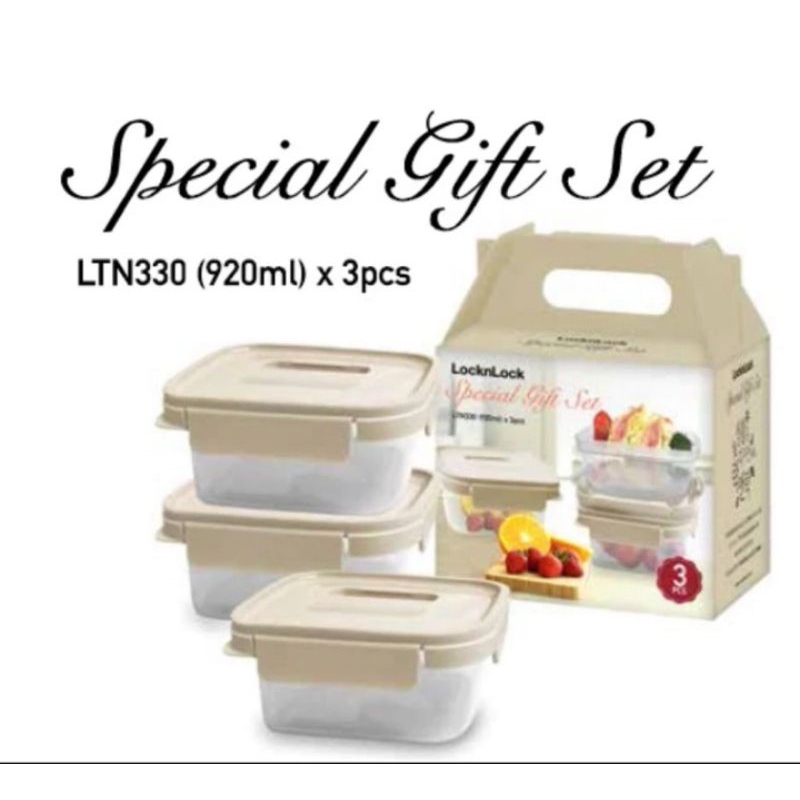 Jual Lock & Lock Gift Set series 3 pcs (LocknLock Kotak Makan Gift Set ...