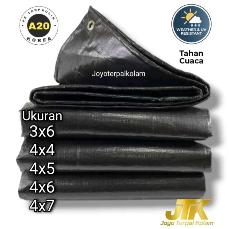 Jual TERPAL PLASTIK KOREA A20, TERPAL WARNA HITAM UKURAN 3x6 4x4 4x5 ...