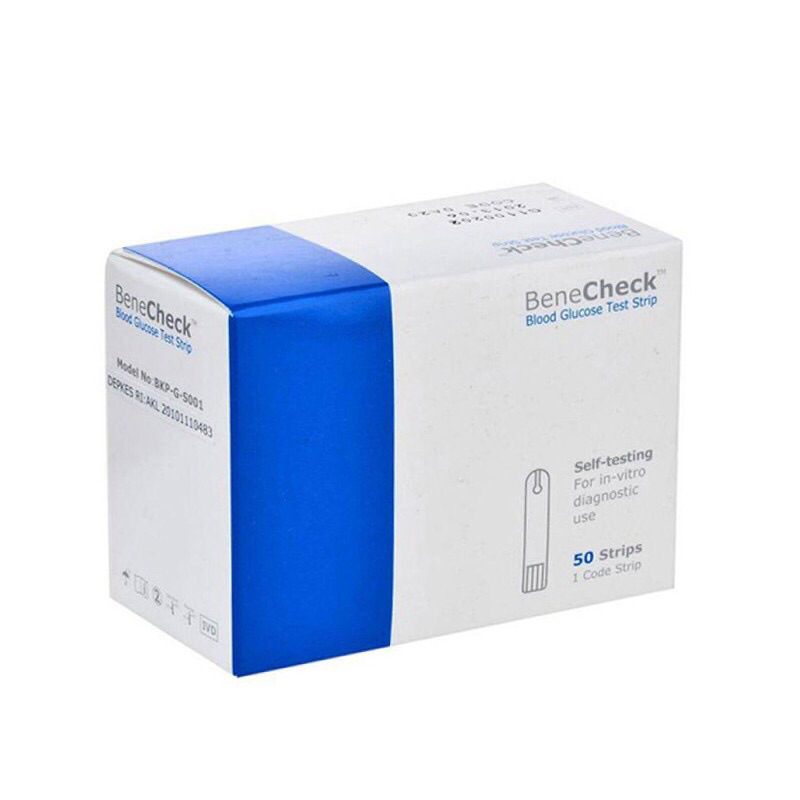 Jual benecheck glucose strip isi 50 cek tes gula darah cek diabetes ...