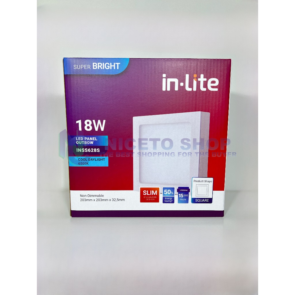 Jual InLite Lampu Downlight LED Panel Plafon Outbow OB 6W 12W 18W Kotak ...