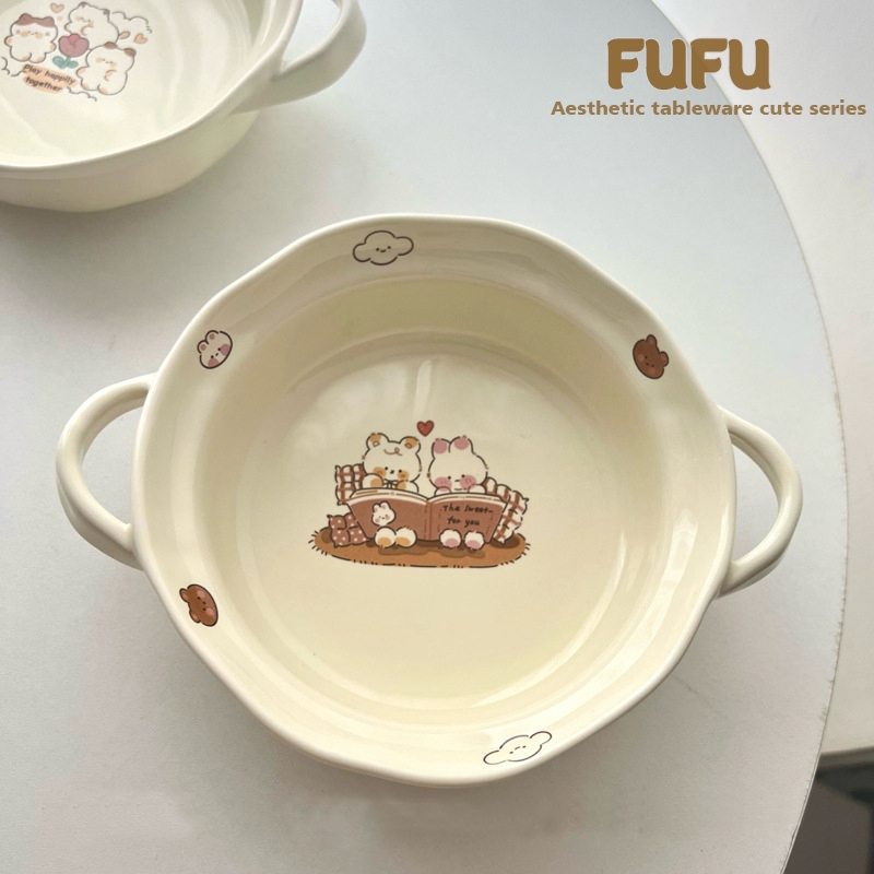 Jual [TEMARUMA] FUFU Korean Aesthetic Cute Series / Mangkok Sendok ...