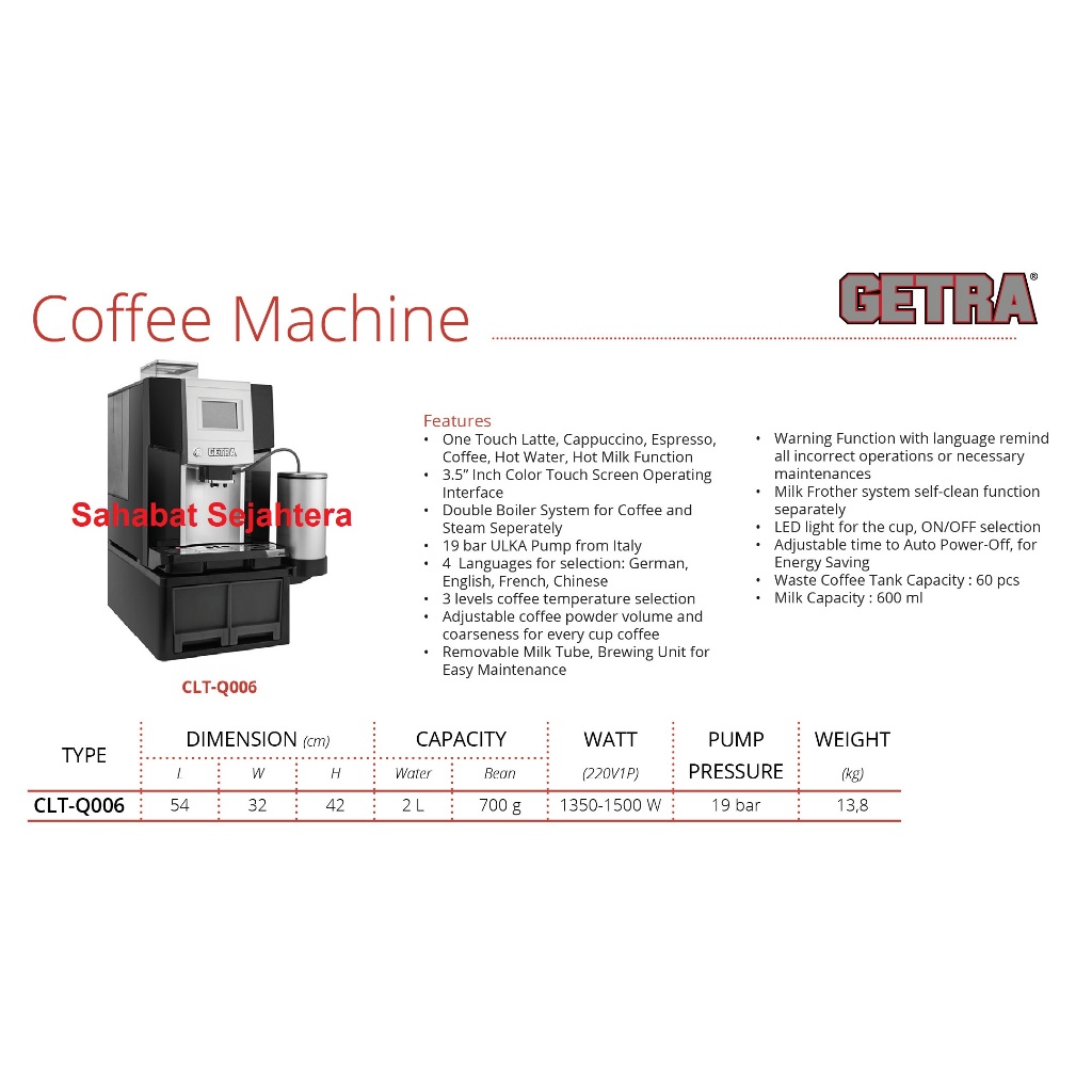 Jual GETRA Coffee Dispenser CLT-Q006 Dispenser Kopi 2 Liter | Shopee ...