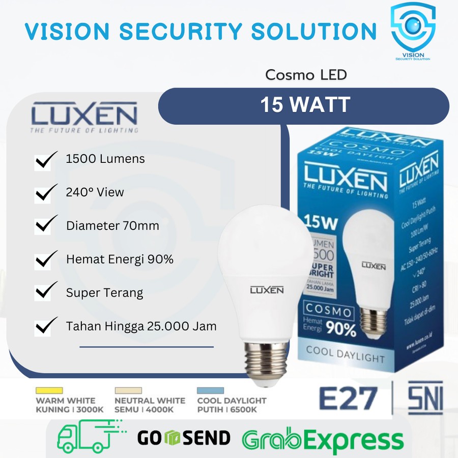 Jual Luxen Cosmo LED Bulb 15 Watt - Lampu LED - Garansi Resmi | Shopee ...