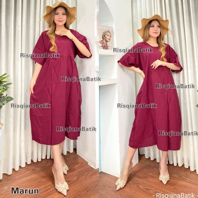 Jual Daster Namira series Dress Super Jumbo Rempel LD 140 Polos Big Size Dres Kekinian Resleting ...
