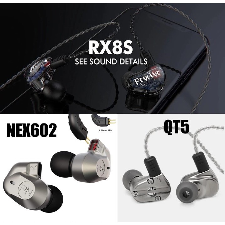 Jual RevoNext RX8S 1DD+2BA HiFi Monitor Earphone QT5 Noise Isolating ...