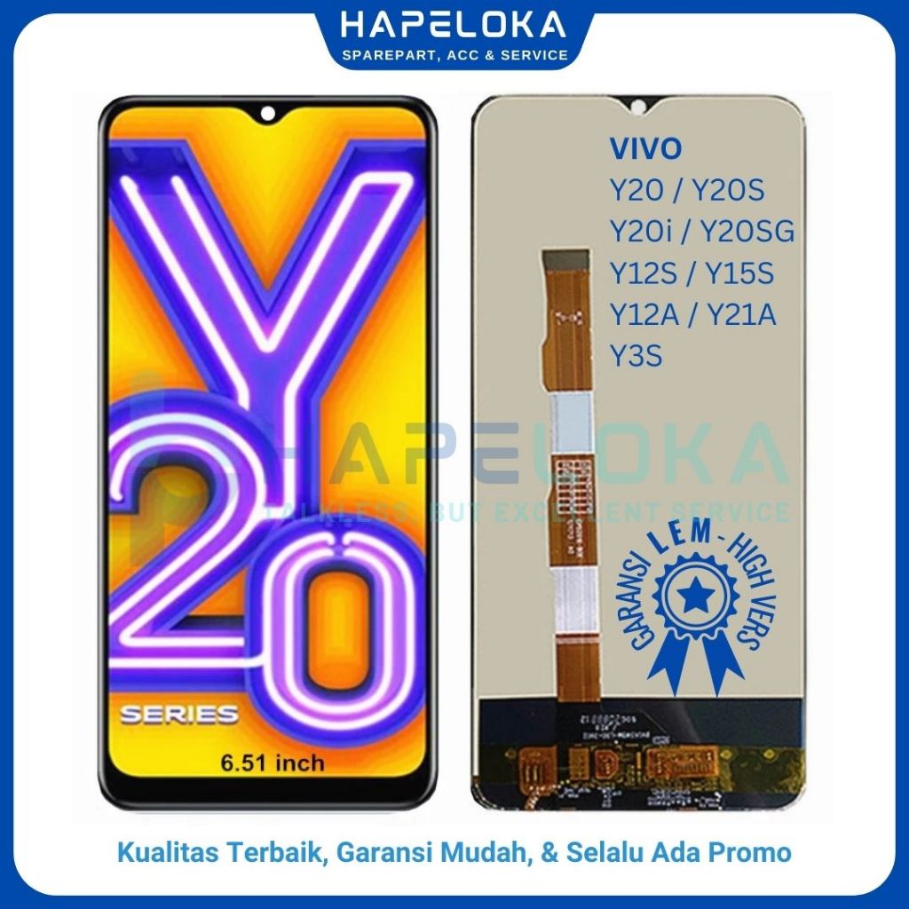 Jual LCD TOUCHSCREEN VIVO Y20/ Y01 / Y3S / Y20S / Y20i / Y12S / Y15S / Y11S - ORI COMPLETE ...