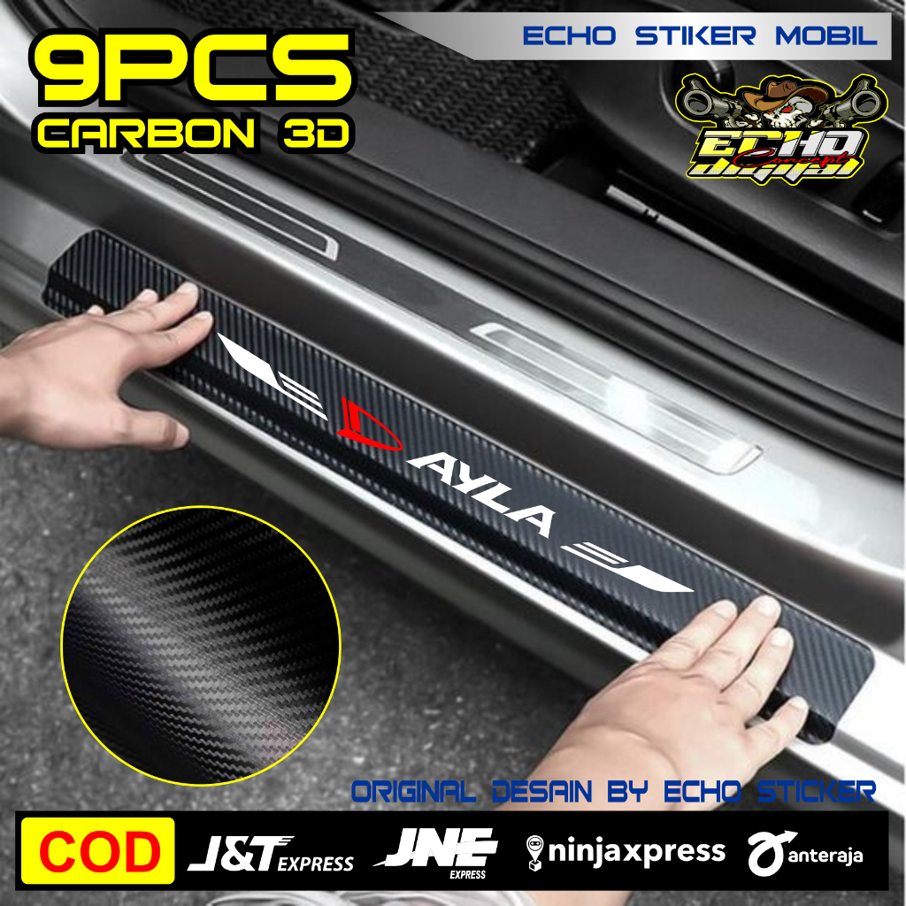Jual STICKER SILL PLAT CARBON 3D MOBIL AYLA STIKER CARBON 3D PELINDUNG ...