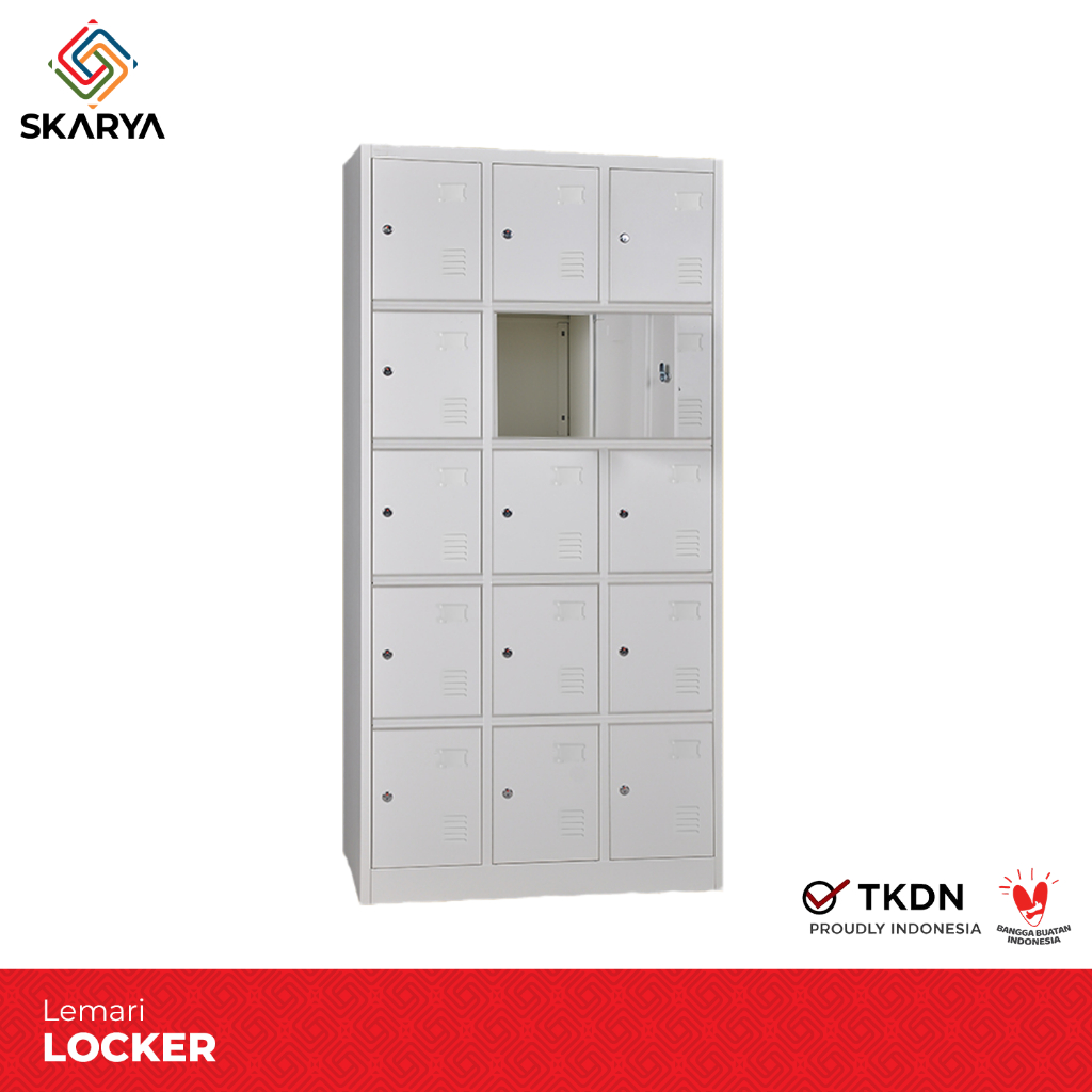Jual Loker Besi 15 Pintu Steel Locker 15 Doors (Baru) | Shopee Indonesia