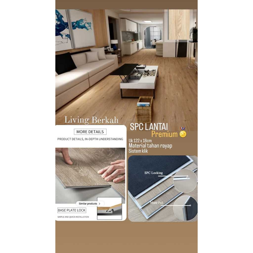 Jual SPC VYNIL LANTAI SPC FLOORING SYSTEM KLIK BAHAN PREMIUM KARPET ...