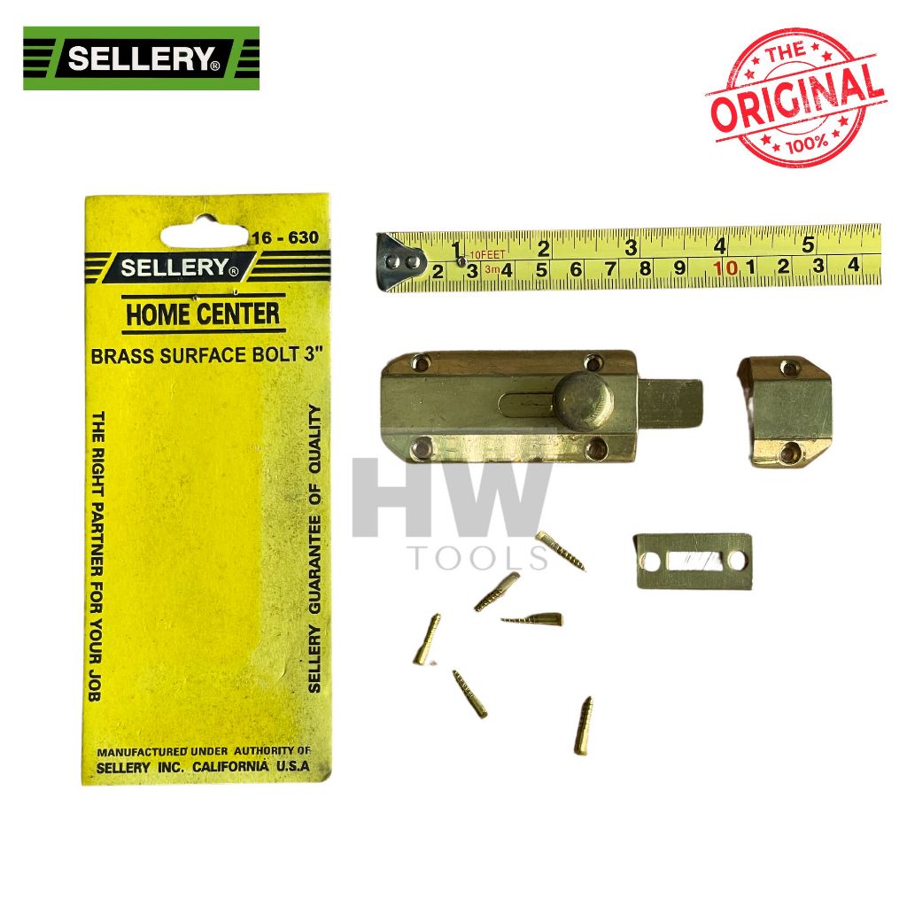 Jual Kunci Pintu Geser Gerendel Kuningan 3" Brass Surface Bolt Grendel ...