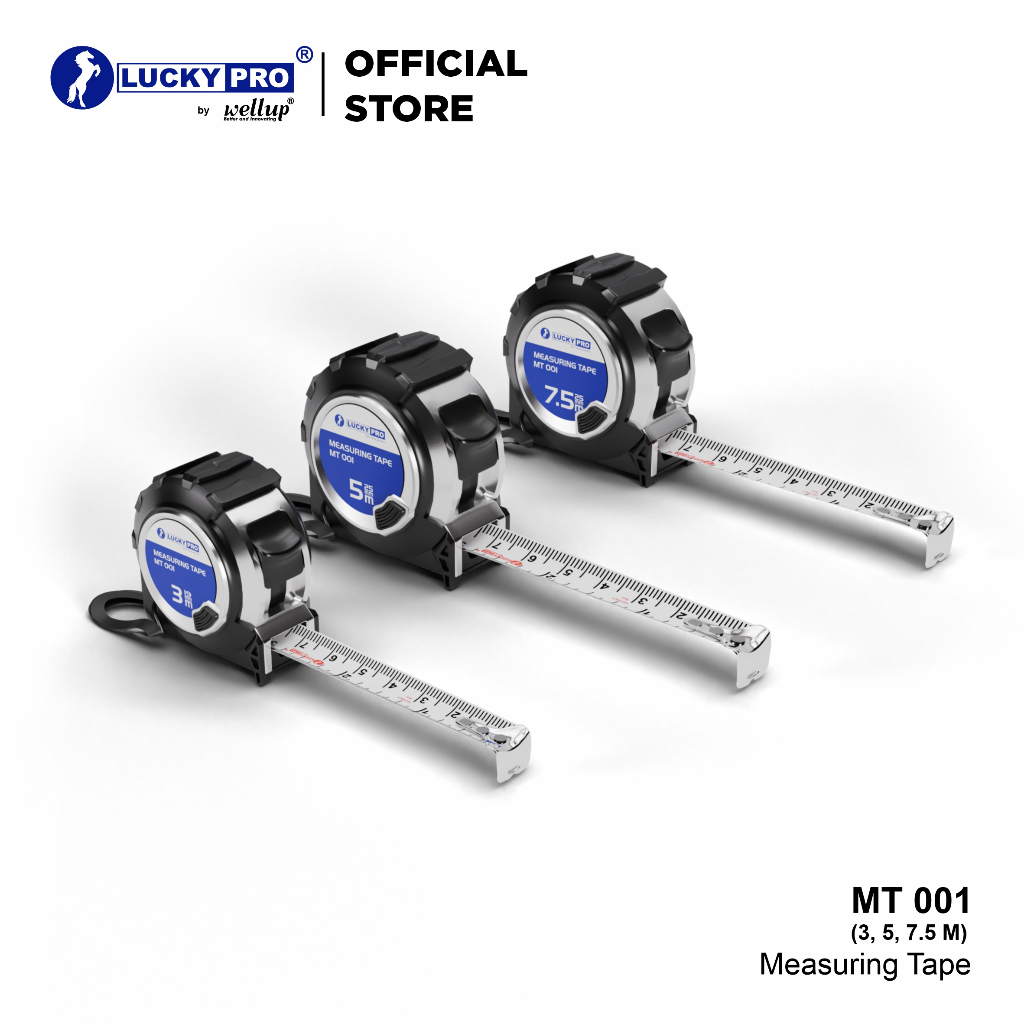 Jual LuckyPro Meteran Measuring Tape Roll Bulat Tukang 3 5 7.5 M Meter ...