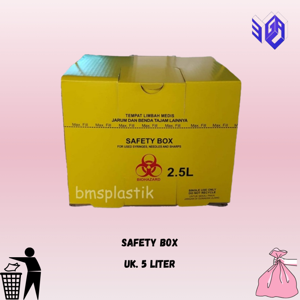 Jual Safety Box 2.5 Liter Tempat Limbah Medis Biohazard - Tempat Sampah Medis Made By BMS ...
