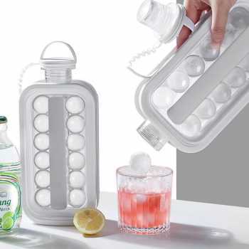 Jual Botol Cetakan Es Batu Bulat Bola Ice Ball Maker Tray Box Cetakan ...