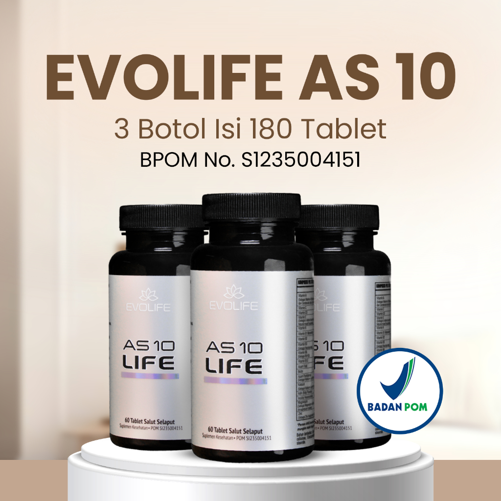 Jual Evolife AS10 Suplemen Antioksidan Multivitamin Plus Chelated ...