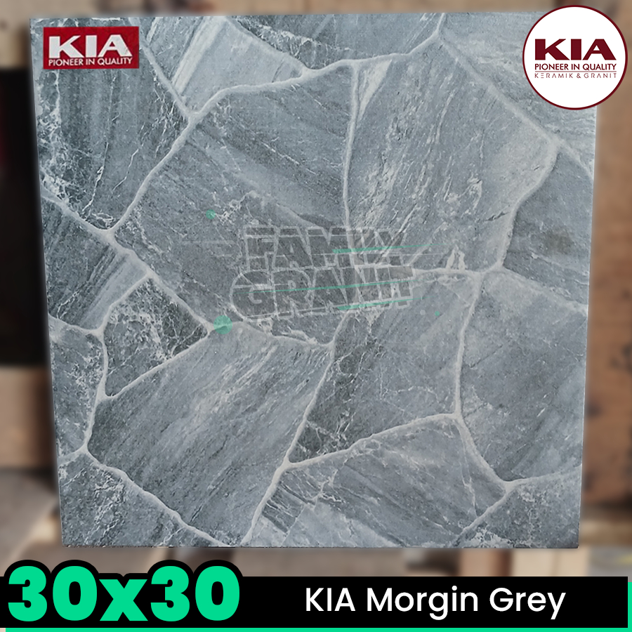 Jual Keramik Kasar 30x30 KIA Morgin Grey Lantai Dinding Motif Batu Kali ...