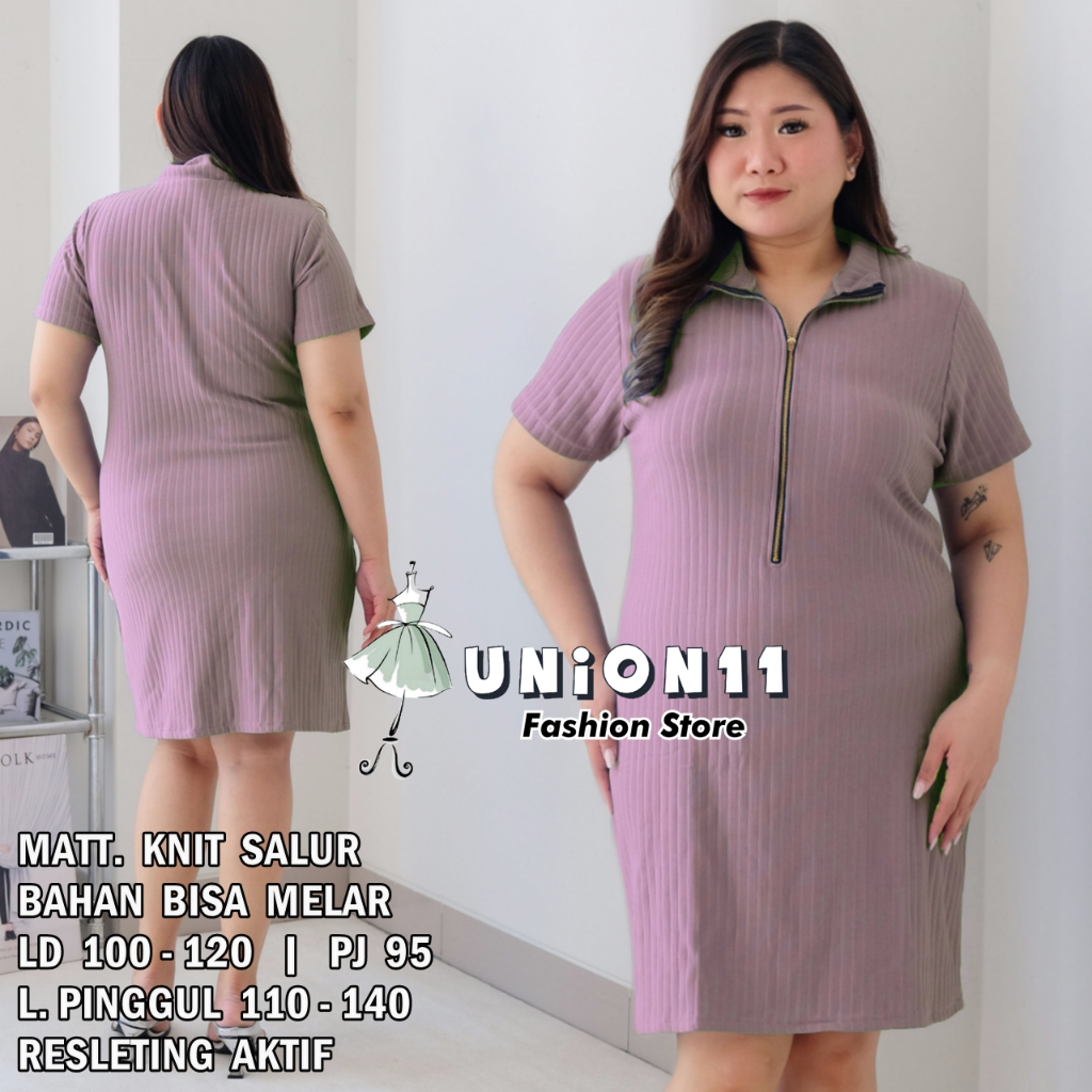 Jual UNION11 - DRESS WANITA JUMBO XXXL / DRESS KNIT JUMBO WANITA LD 120 / BAJU JUMBO WANITA ...