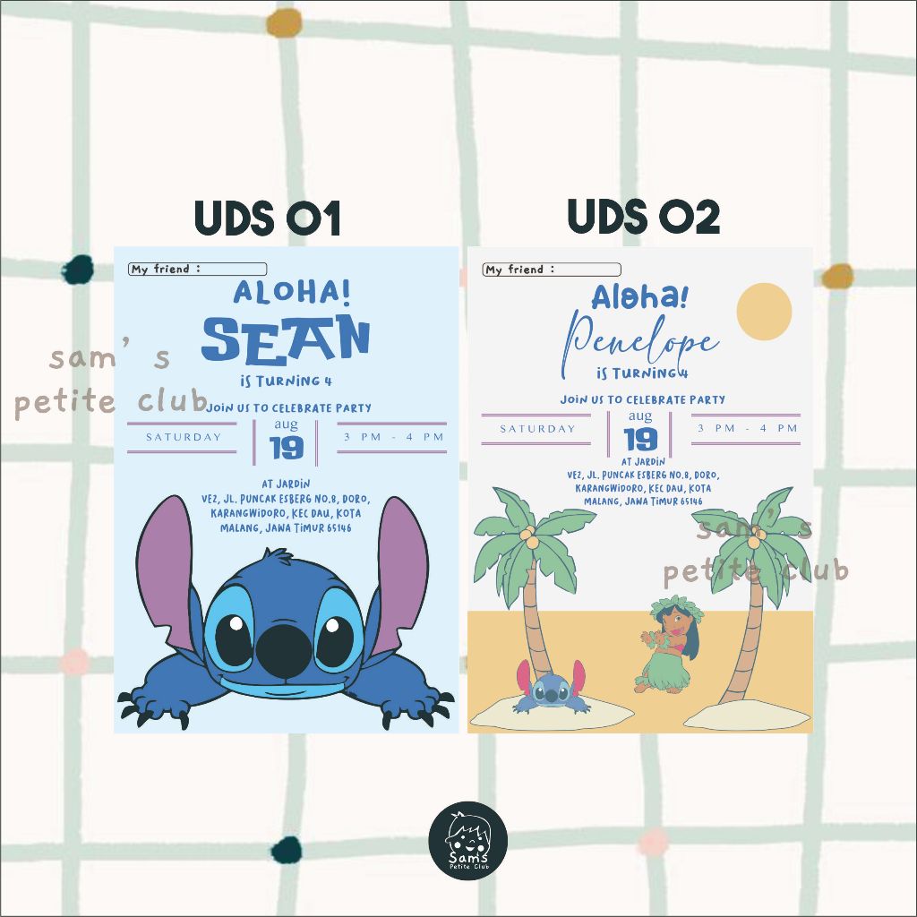 Jual UNDANGAN ULANG TAHUN ANAK TEMA LILO & STITCH / UNDANGAN ULANG ...