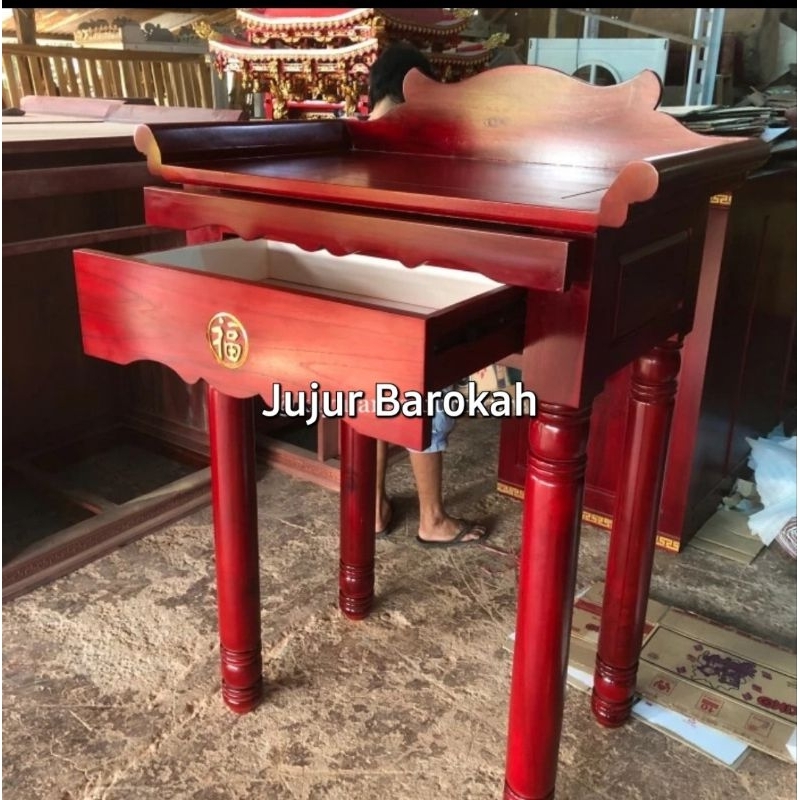 Jual Meja Altar Dewa Meja Sembahyang Leluhur Abu Kayu Jati Ukir Jujur ...