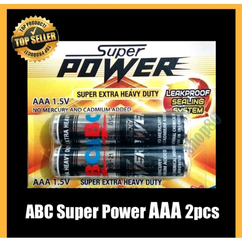 Jual BATERAI ABC SUPER POWER KECIL 2 PCS | Shopee Indonesia