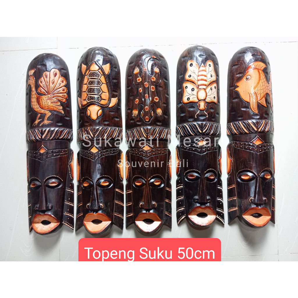 Jual Dekorasi Rumah Hiasan Topeng Kayu Suku Style Etnik 50cm Souvenir ...