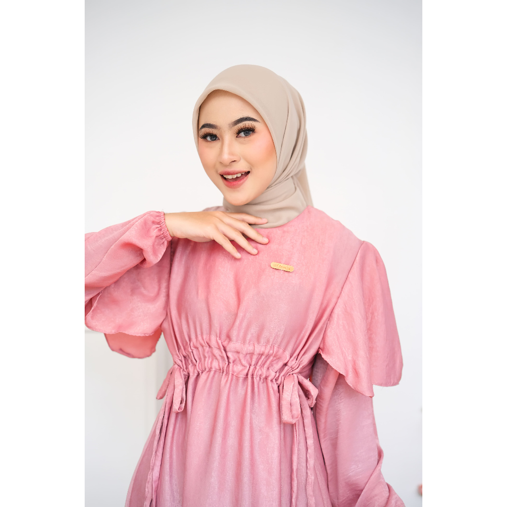 Jual NADIN DRESS by TALAOUTFIT | Gamis Bahan Santorini| Santorini Silk ...