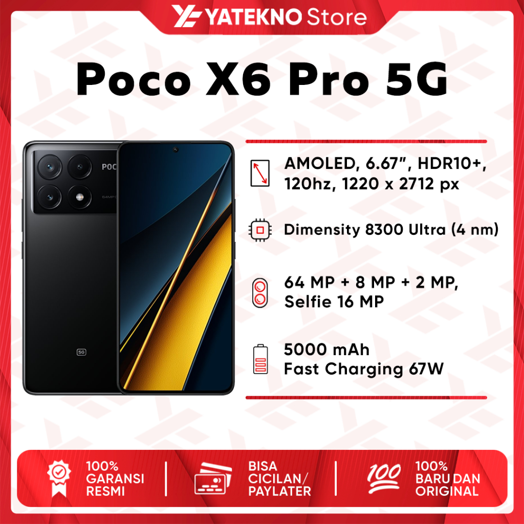 Jual (ORIGINAL) Xiaomi Poco X6 Pro 5G 12/512GB GARANSI RESMI ~ NEW | Shopee Indonesia