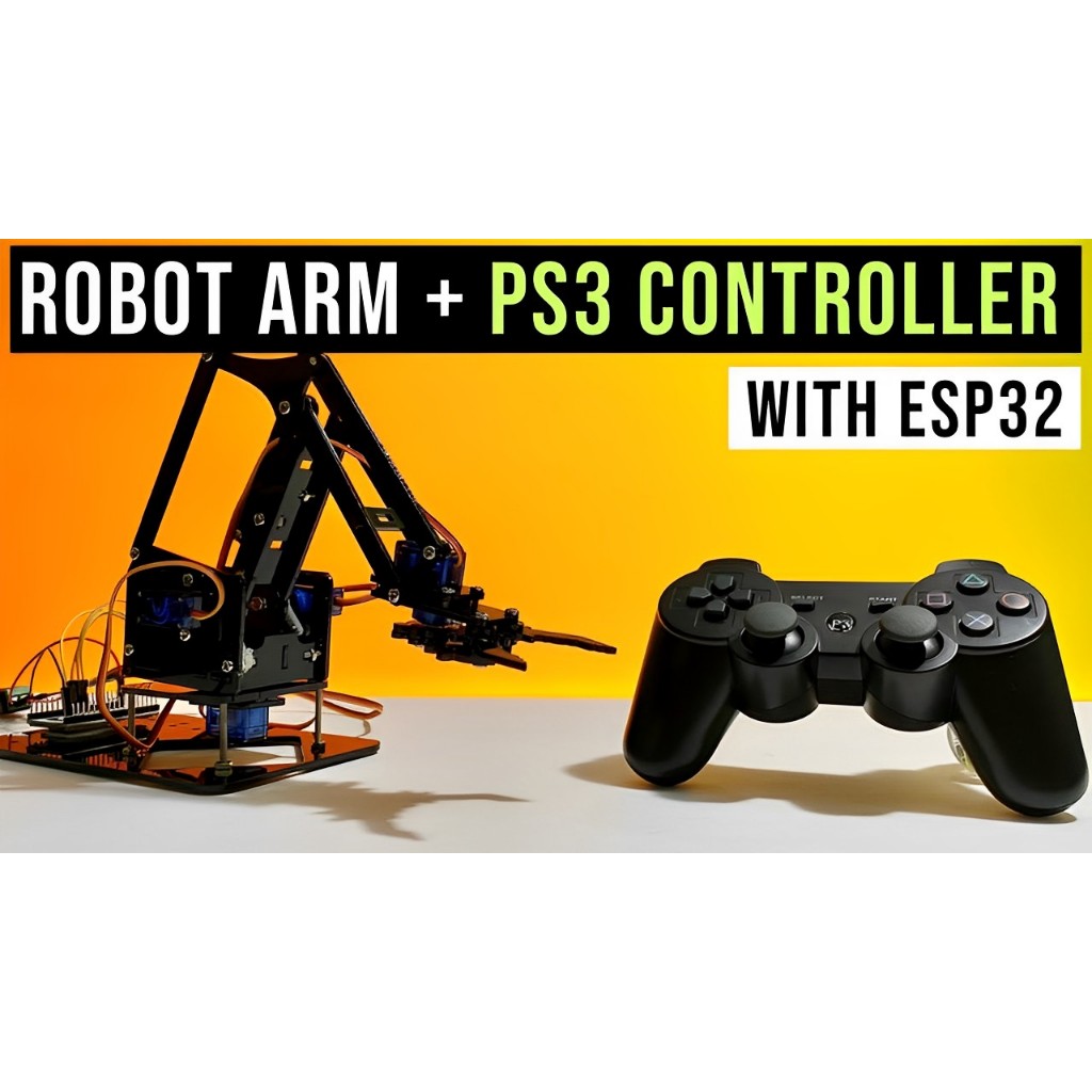 Jual ROBOT ARM WITH PS3 CONTROLLER AND ESP32 RECORD AND PLAY FEATURE | Shopee Indonesia