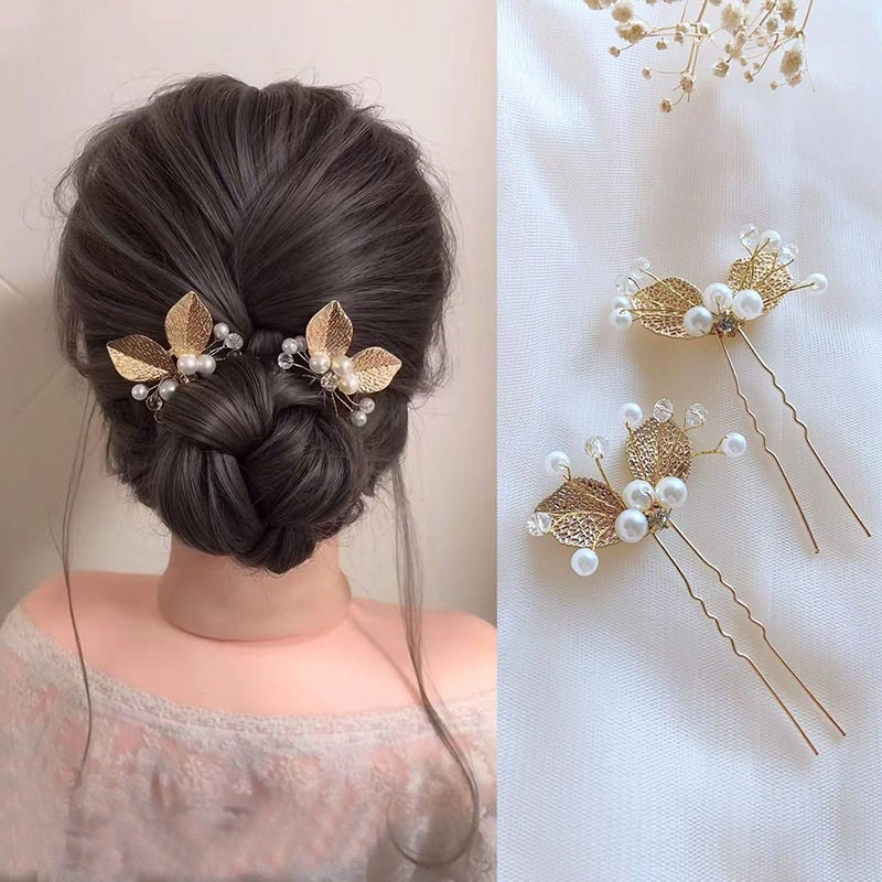 Jual TK 43 Hairpin - Tusuk Konde Hiasan Rambut Motif Daun Gold Silver ...