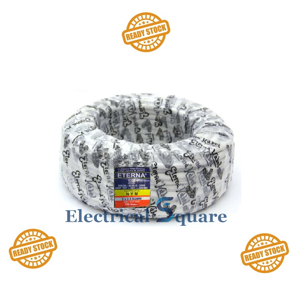 Jual Eterna Kabel Listrik NYM 3x2.5MM 100M Kawat Tembaga Original SNI LMK 3 x 2.5 2,5 MM 100 M ...