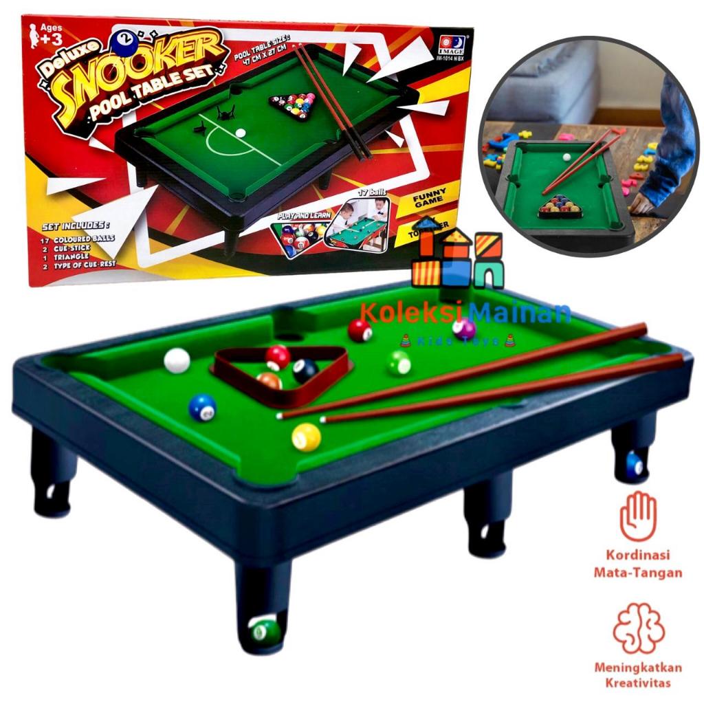 Jual KM board games deluxe snooker pool table set meja billiard mini 17 ...