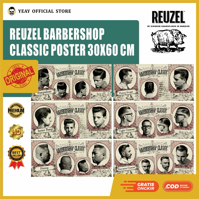 Jual POSTER REUZEL BARBERSHOP CLASSIC PINK | Shopee Indonesia