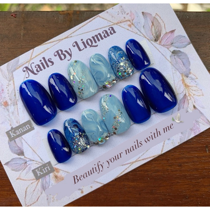 Jual KUKU PALSU NAVY / KUKU PALSU WEDDING / KUKU PALSU BIRU / NAIL ART ...