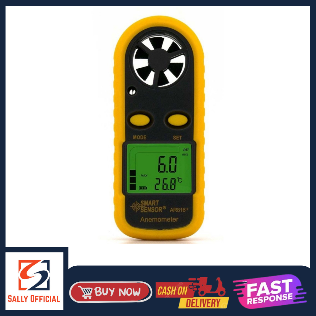 Jual ANEMOMETER DIGITAL PENGUKUR KECEPATAN ANGIN THERMOMETER ANEMO ...