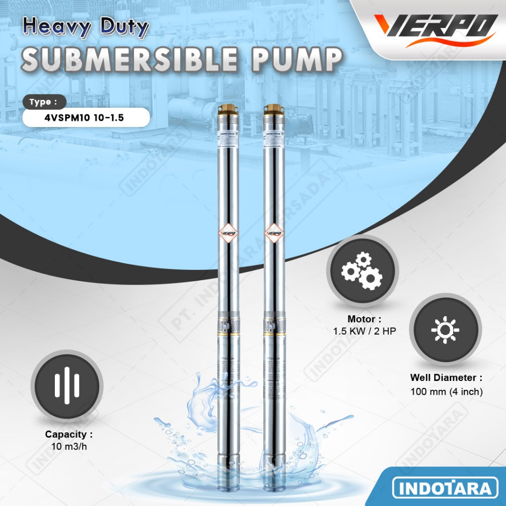Jual Pompa Satelit Deep Well Pump VERPO 4VSPM10 10-1.5 | Shopee Indonesia