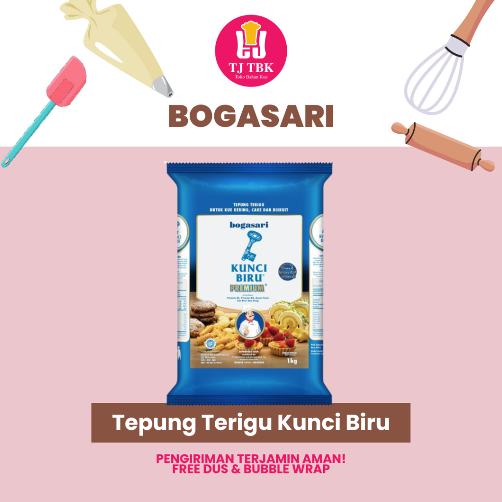 Jual Tepung Terigu Kunci Biru Premium 1kg | Toko Bahan Kue TJ | Shopee ...
