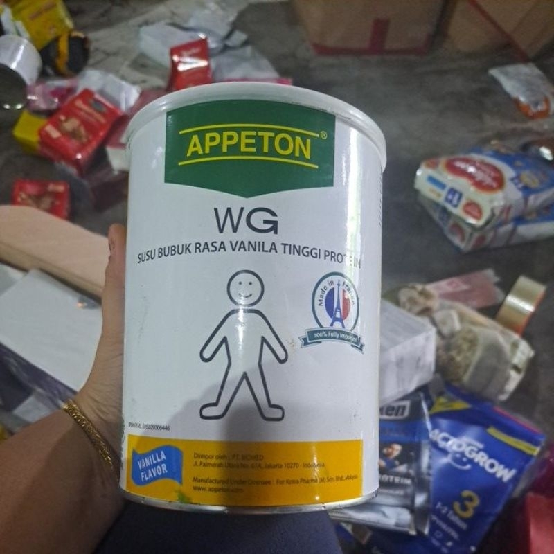 Jual APPETON WG SUSU BUBUK RASA VANILA TINGGI PROTEIN 900G | Shopee ...