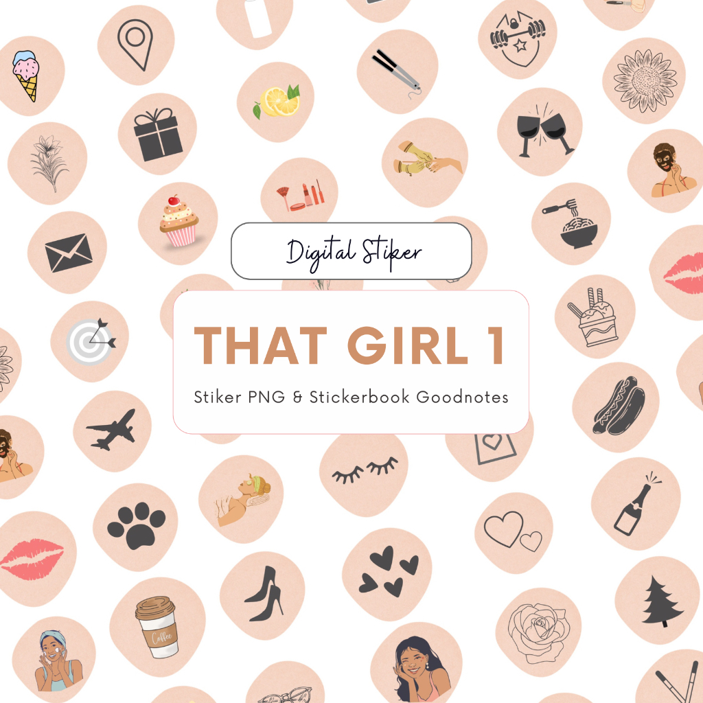 Jual THAT GIRL Theme Digital Sticker PNGs/ Digital Stickerbook ...